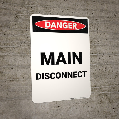 Danger: Main Disconnect Portrait | Creative Safety Supply