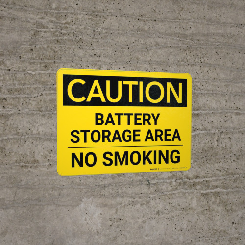 Caution: Battery Storage Area - No Smoking Landscape | Creative Safety ...