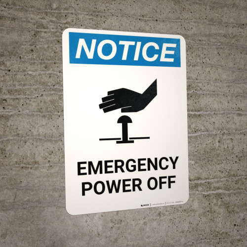 Notice: Emergency Power Off with Icon Portrait | Creative Safety Supply