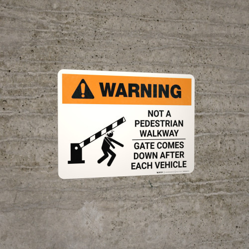 Warning: Not a Pedestrian Walkway - Gate Comes Down after Each Vehicle ...