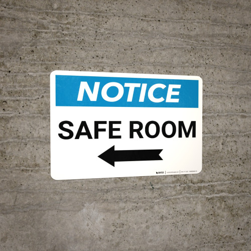 Notice: Safe Room Right Arrow Landscape | Creative Safety Supply
