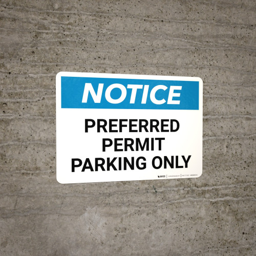 Notice: Preferred Permit Parking Only Landscape