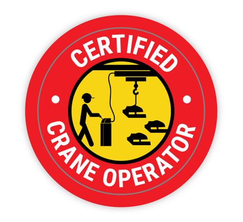 Certified Crane Operator Red - Hard Hat Sticker