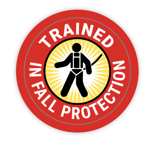Trained In Fall Protection - Hard Hat Sticker