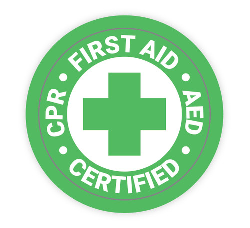 CPR First Aid - Certified and Trained White - Hard Hat Sticker