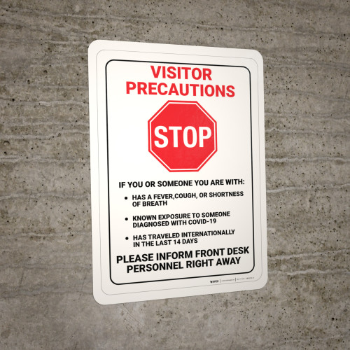 Visitor Precaution Covid-19 - Wall Sign