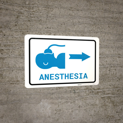 Anesthesia Right Arrow with Icon Landscape v2 - Wall Sign