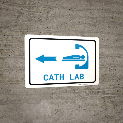 Cath Lab Left Arrow with Icon Landscape v2 - Wall Sign