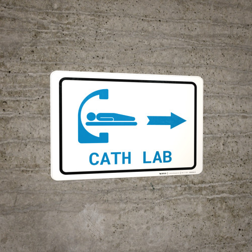 Cath Lab Right Arrow with Icon Landscape v2 - Wall Sign