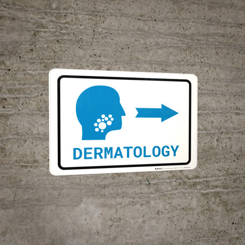 Dermatology Right Arrow with Icon Landscape v2 - Wall Sign