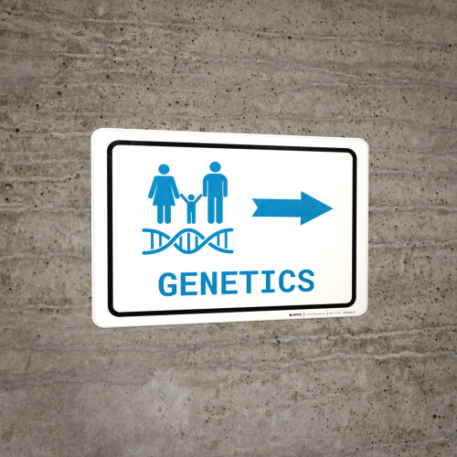 Genetics Right Arrow with Icon Landscape v2 - Wall Sign