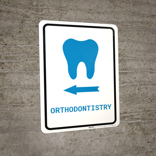 Orthodontistry Left Arrow with Icon Portrait v2 - Wall Sign