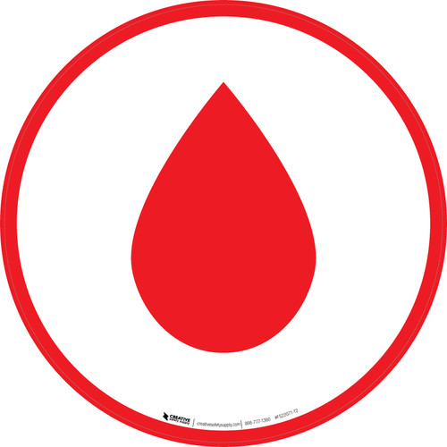 Blood Drop White - Floor Sign