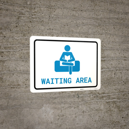 Waiting Area with Icon Landscape v2 - Wall Sign | Creative Safety Supply