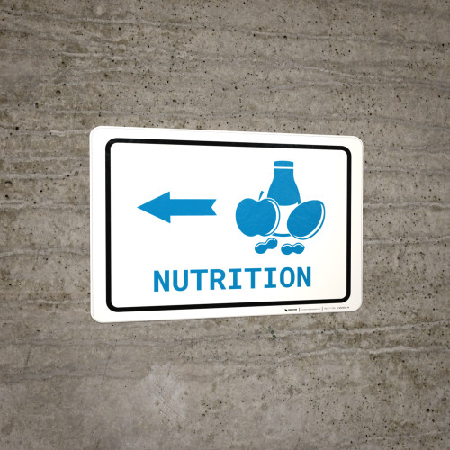 Nutrition Left Arrow with Icon Landscape v2 - Wall Sign | Creative ...