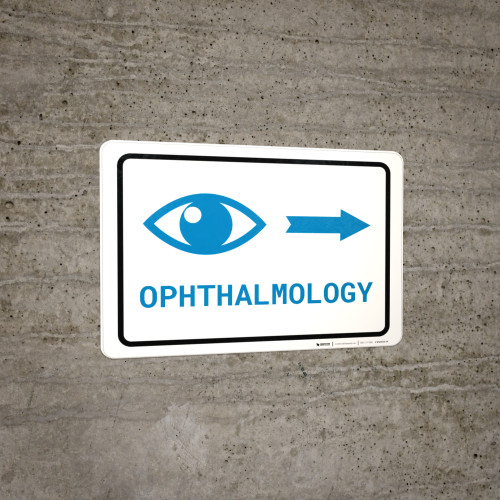 Ophthalmology Right Arrow with Icon Landscape v2 - Wall Sign