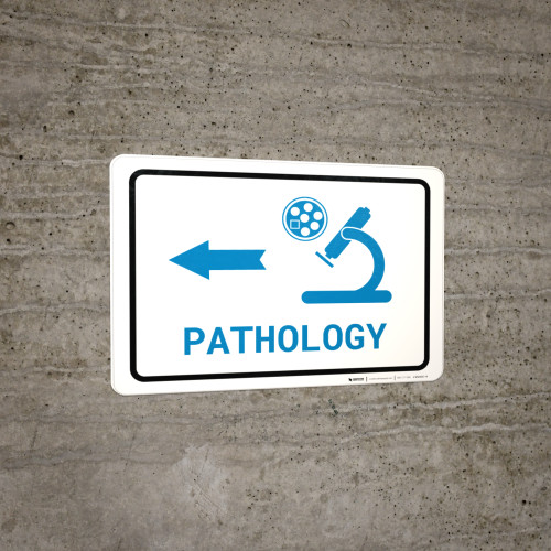 Pathology Left Arrow with Icon Landscape v2 - Wall Sign