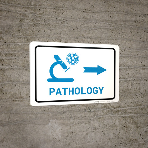 Pathology Right Arrow with Icon Landscape v2 - Wall Sign