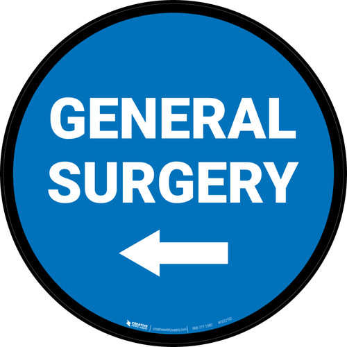 General Surgery Left with Arrow Circular - Floor Sign