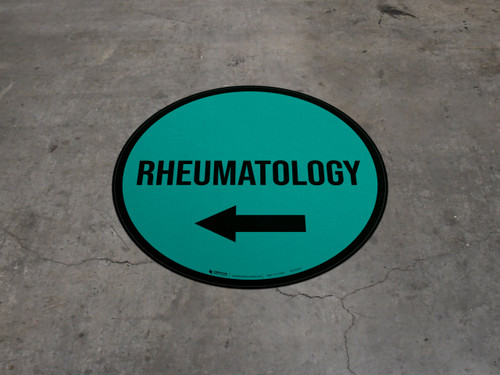 Rheumatology Arrow Left Circular - Floor Sign