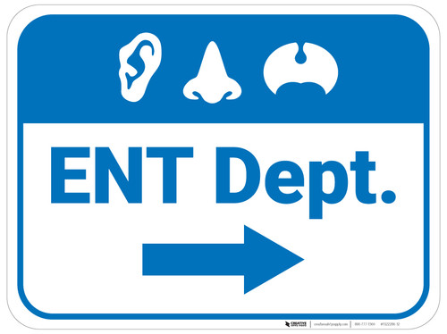 ENT Dept Arrow Right Rectangular - Floor Sign