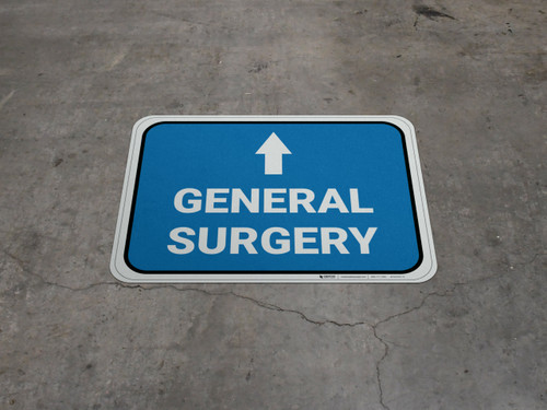 General Surgery Ahead with Arrow Rectangular - Floor Sign