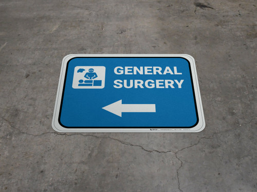 General Surgery Left Arrow with Icon Rectangular - Floor Sign