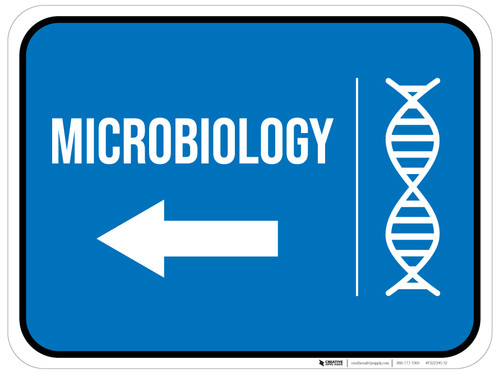 Microbiology Arrow Left Rectangular - Floor Sign