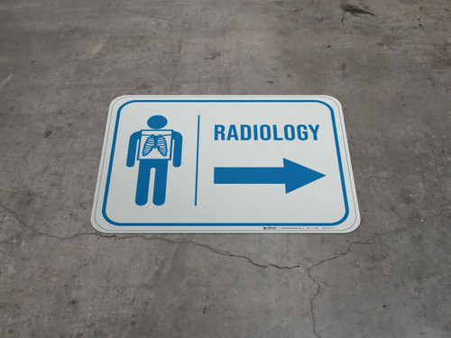 Radiology With Icon Arrow Right Rectangular - Floor Sign