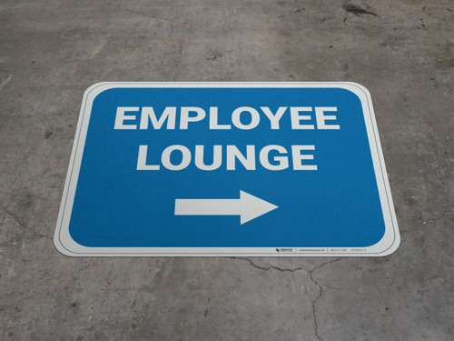 Employee Lounge Right with Arrow Rectangular - Floor Sign | Creative ...