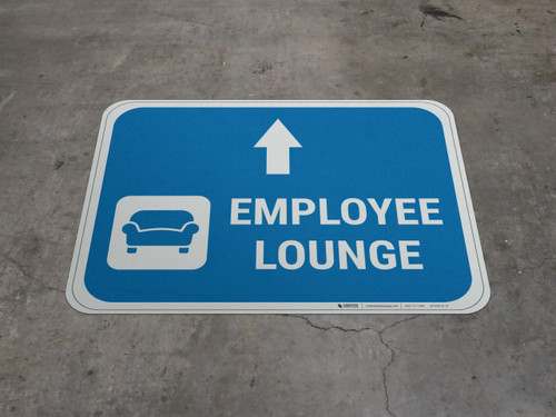 Employee Lounge Straight Ahead Arrow with Icon Rectangular - Floor Sign ...