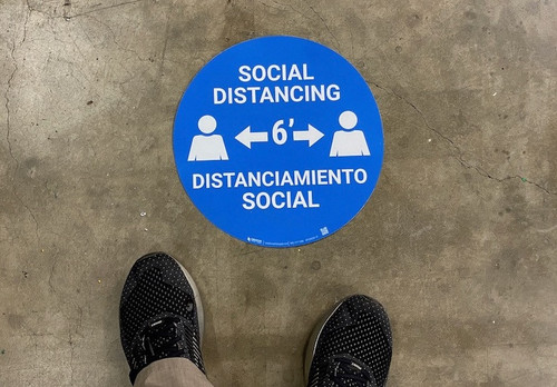 Social Distancing - Bilingual Spanish - Floor Sign