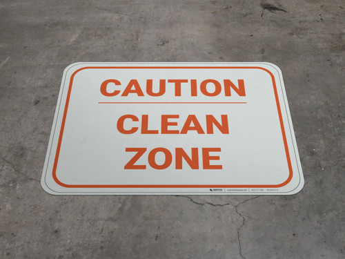Caution Clean Zone - Orange - Floor Sign | Creative Safety Supply