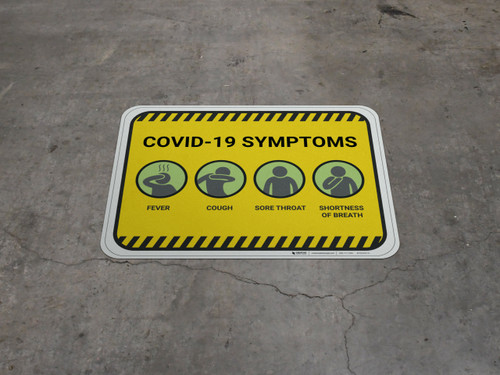 COVID-19 Symptoms with Icons - Floor Sign