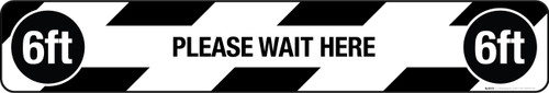 Please Wait Here 6Ft - Social Distancing Strip | Creative Safety Supply