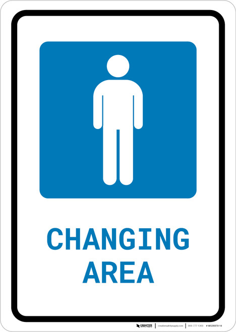 Mens Changing Area with Icon Portrait - Wall Sign