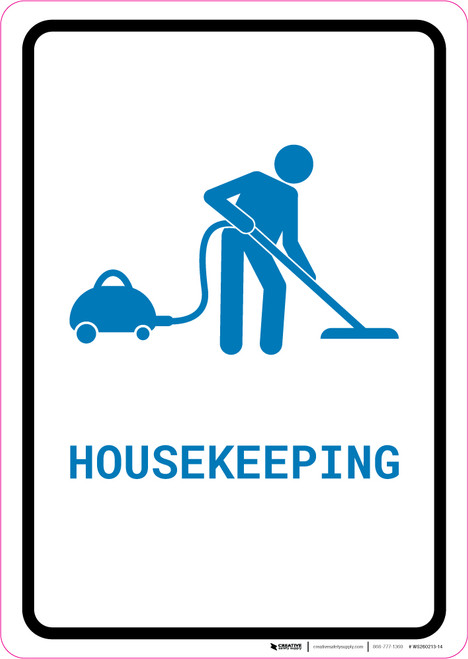 Housekeeping with Icon Portrait v2 - Wall Sign