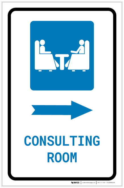 Consulting Room Right Arrow with Icon Portrait - Label | Creative ...