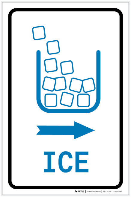 Ice Right Arrow with Icon Portrait v2 - Label