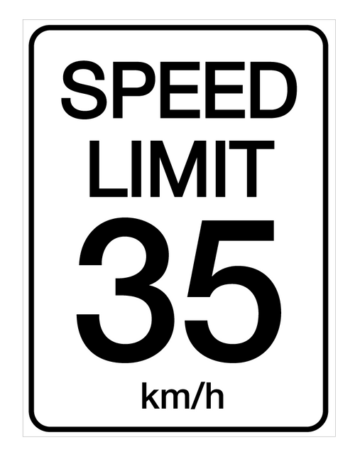 Speed Limit 35 Kmh Wall Sign Speed Limit 35 Kmh Wall Sign
