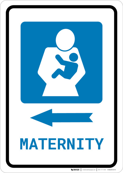 Maternity Left Arrow with Icon Portrait - Wall Sign