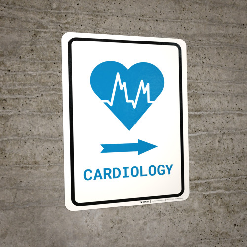 Cardiology Right Arrow with Icon Portrait v2 - Wall Sign | Creative ...