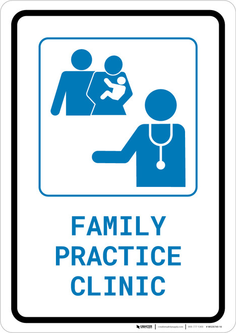 Family Practice Clinic with Icon Portrait v2 - Wall Sign