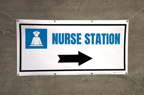 Nurse Station Right Arrow with Icon - Banner | Creative Safety Supply