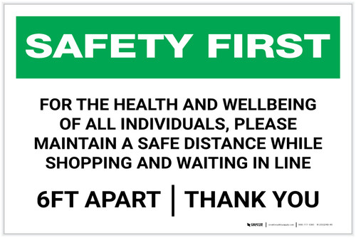 Safety First: For Health And Wellbeing Please Maintain a Safe Distance ...