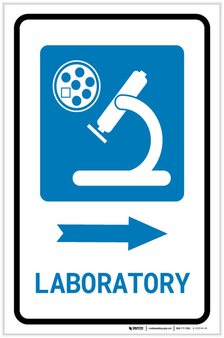 Laboratory Right Arrow with Icon Portrait - Label | Creative Safety Supply
