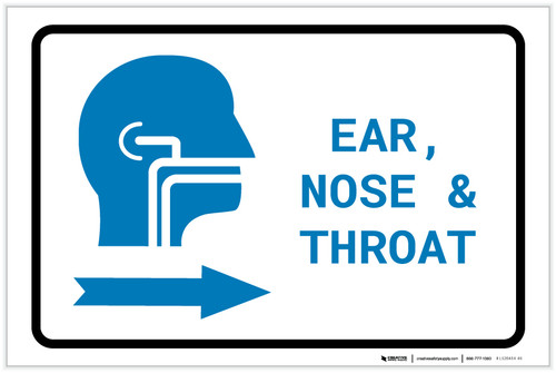 Ears, Nose, and Throat (ENT) Right Arrow with Icon Landscape v2 - Label