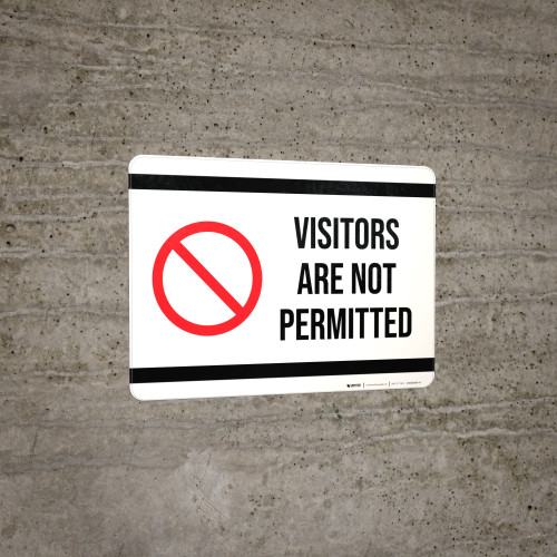 Visitors Are Not Permitted with Icon Landscape - Wall Sign | Creative ...