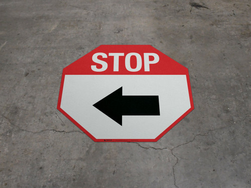 Stop Left Arrow - Floor Sign | Creative Safety Supply
