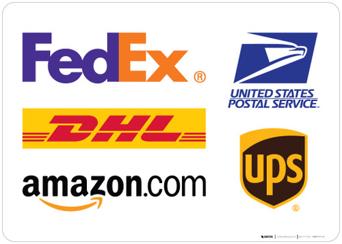 FedEx DHL Amazon United States Postal Service UPS Logos Landscape ...